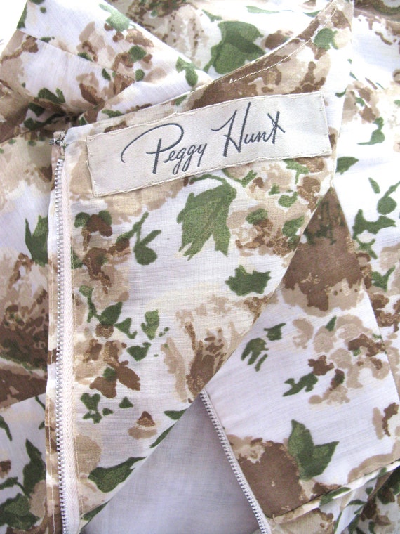 Vintage 1950s 1960s Peggy Hunt Floral Wiggle Dress XS… - Gem