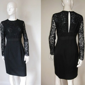 Vintage YSL Yves Saint Laurent Variation Black Cocktail Dress W/lace ...