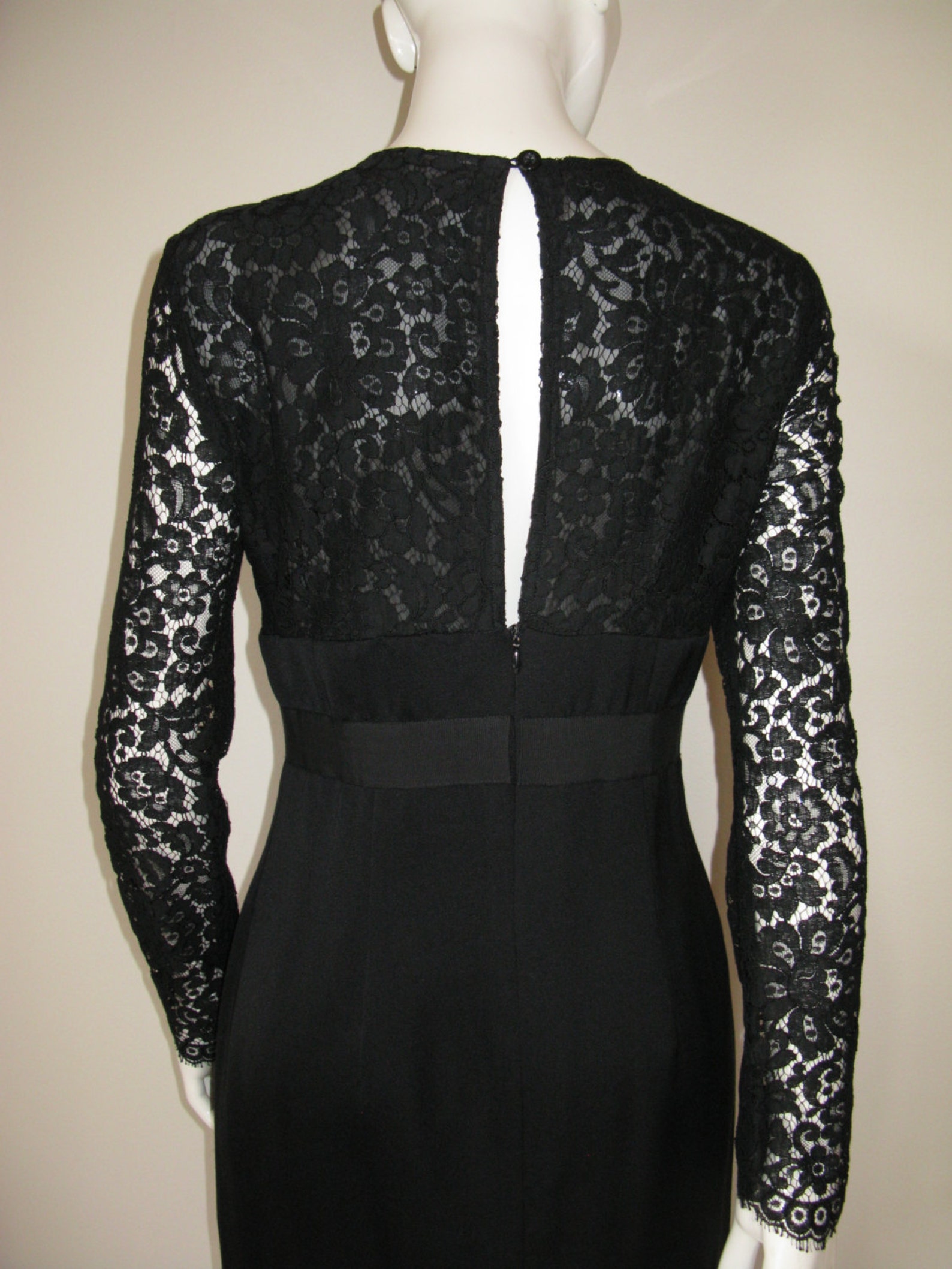 Vintage YSL Yves Saint Laurent Variation Black Cocktail Dress W/lace ...