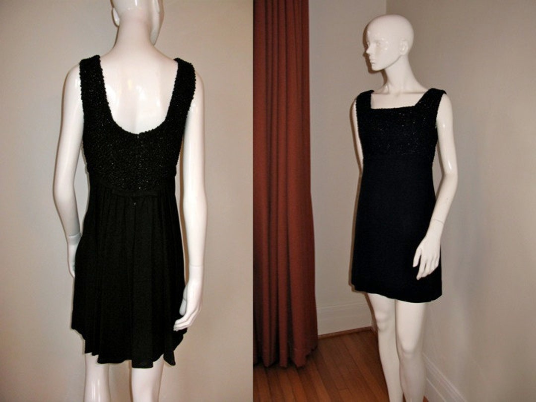 Vintage 1960s Mini Go-go Baby Doll Dress LBD With Scoop Back Bust 36 - Etsy