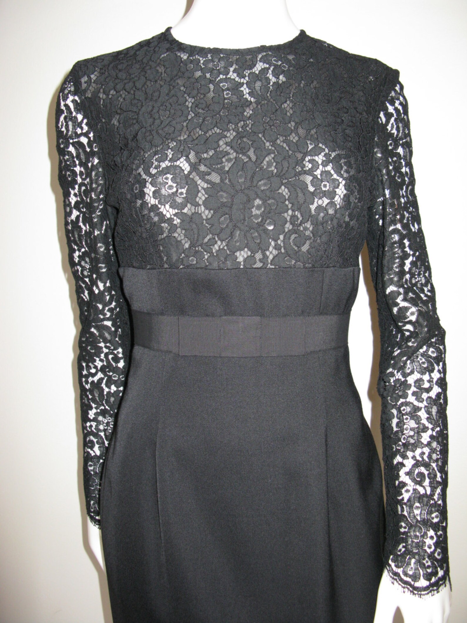 Vintage YSL Yves Saint Laurent Variation Black Cocktail Dress W/lace ...