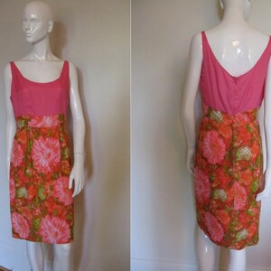 Vintage 1960's Gale Mitchell Tropical Colored Floral 2pc Set Dress With ...