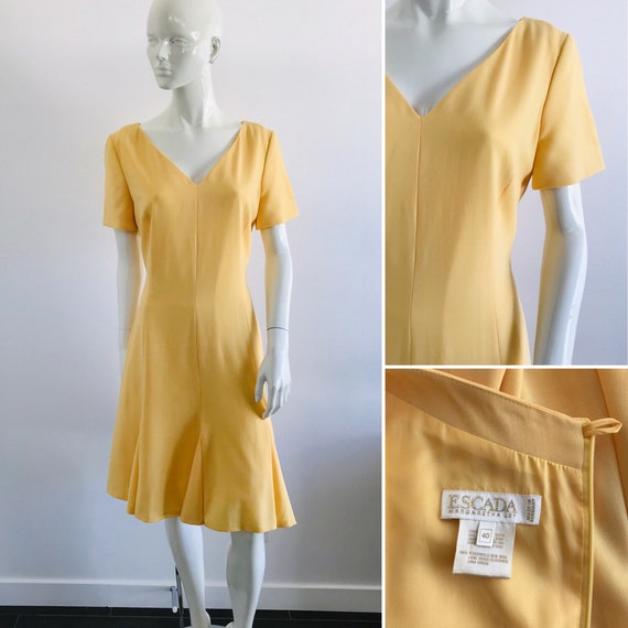 Pretty Vintage 1980s 1990s Escada Fit and Flare Dress - Gem