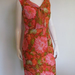 Vintage 1960's Gale Mitchell Tropical Colored Floral 2pc Set Dress With ...