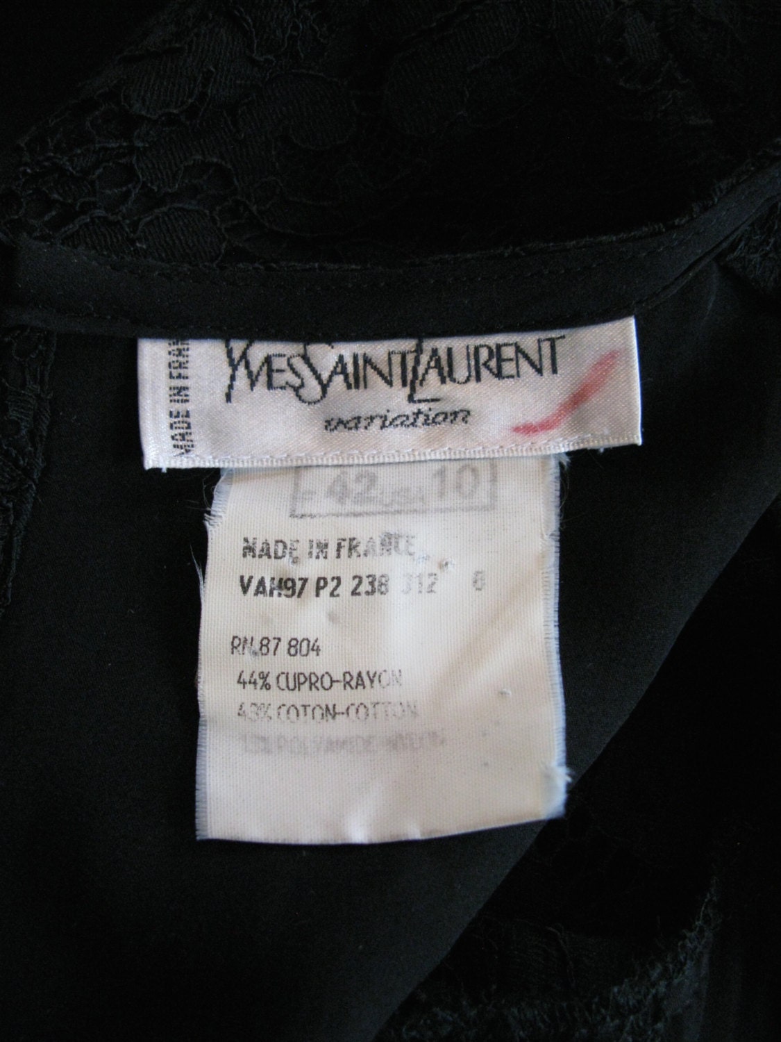 Vintage YSL Yves Saint Laurent Variation Black Cocktail Dress W/lace ...