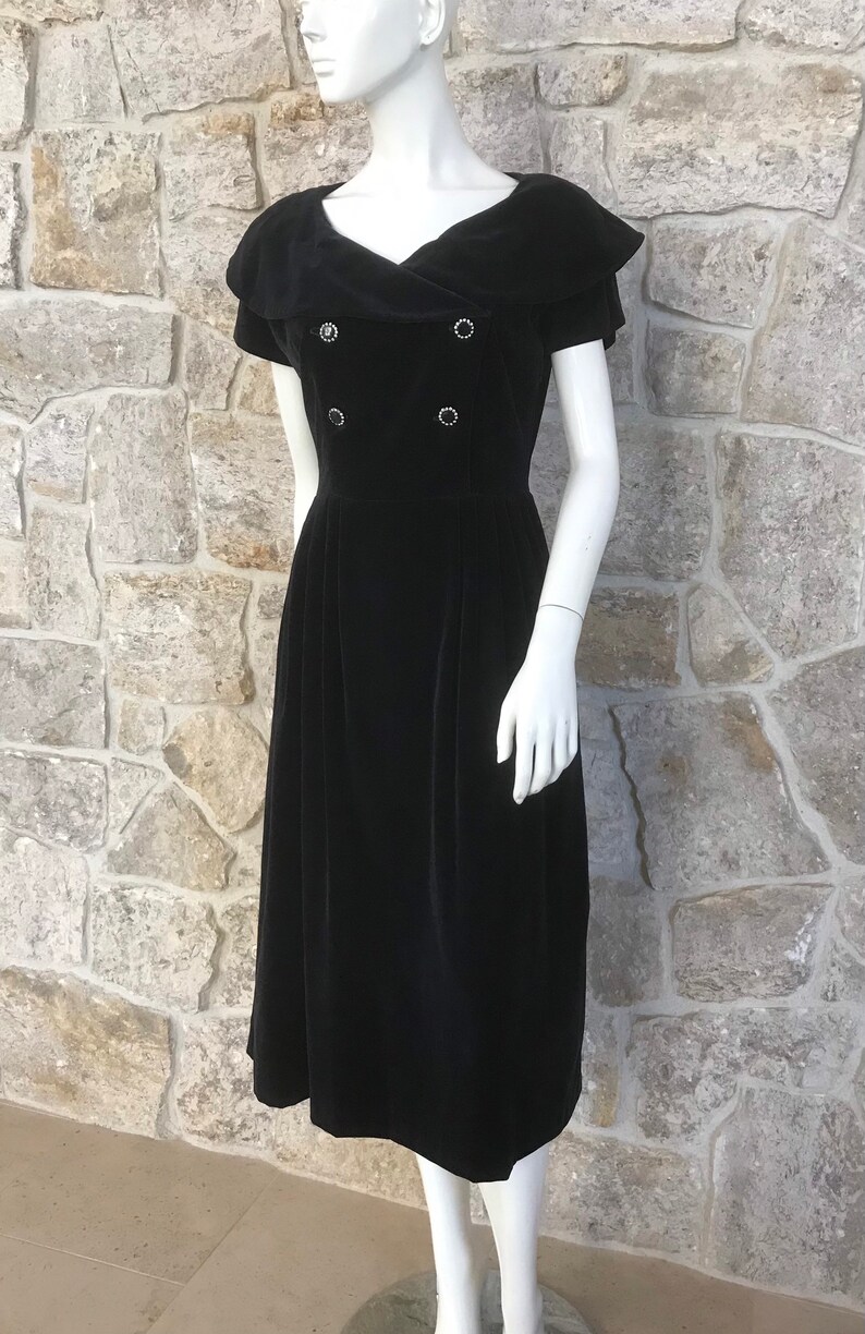 Vintage 1940s 1950s Jonathan Logan Black Velveteen Double Breasted ...