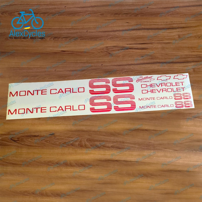 Any Color Restoration Decals Stickers Kit for Chevrolet Monte Carlo SS ...