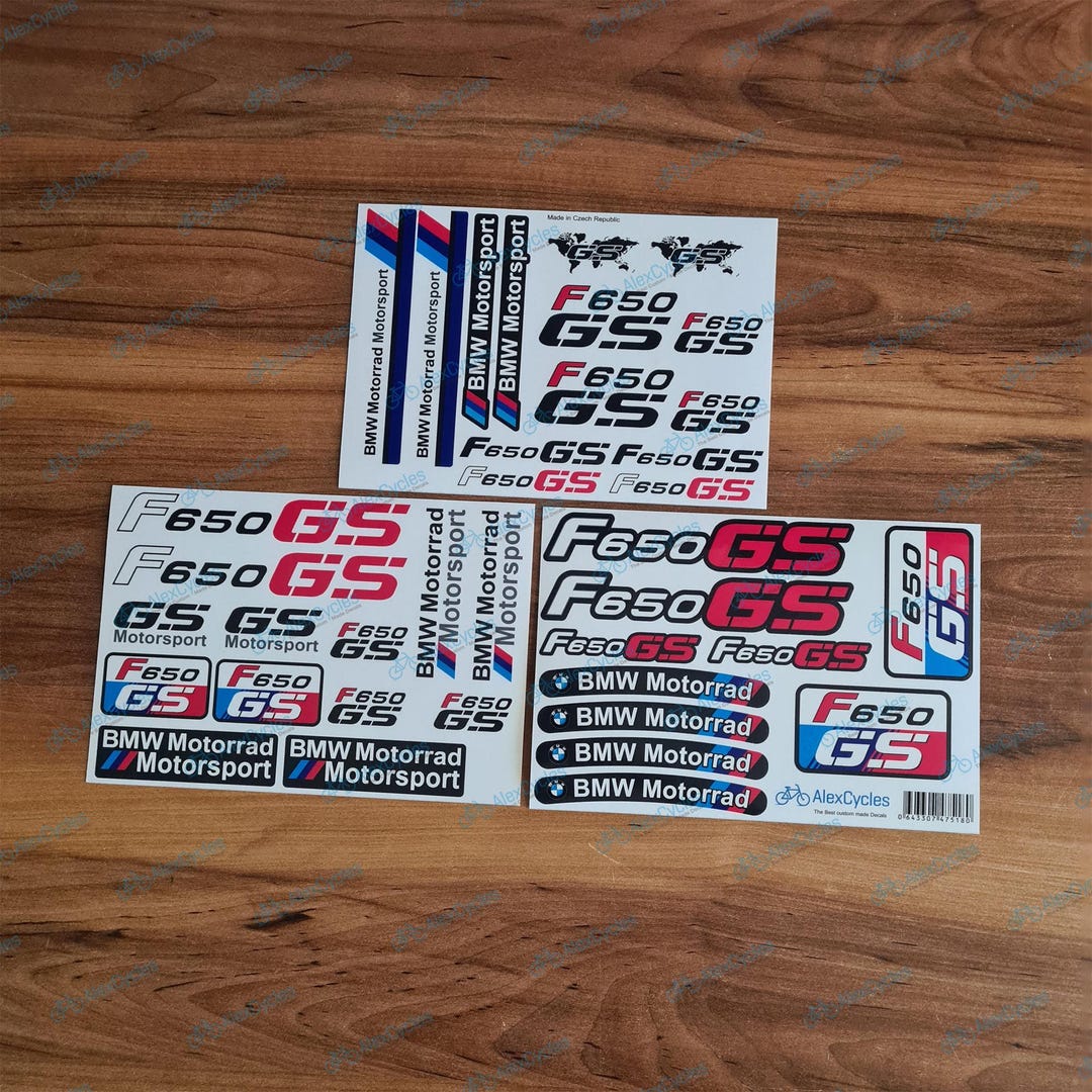 F650GS F650 GS Red Motorsport Style Decals Stickers Set Laminated Vinyl ...