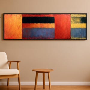 Mark Rothko Long Narrow Framed Wall Art : Large Horizontal Colorful ...