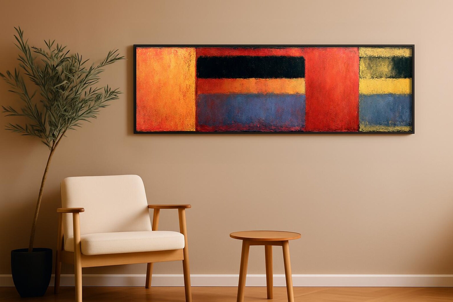 Mark Rothko Long Narrow Framed Wall Art : Large Horizontal Colorful ...