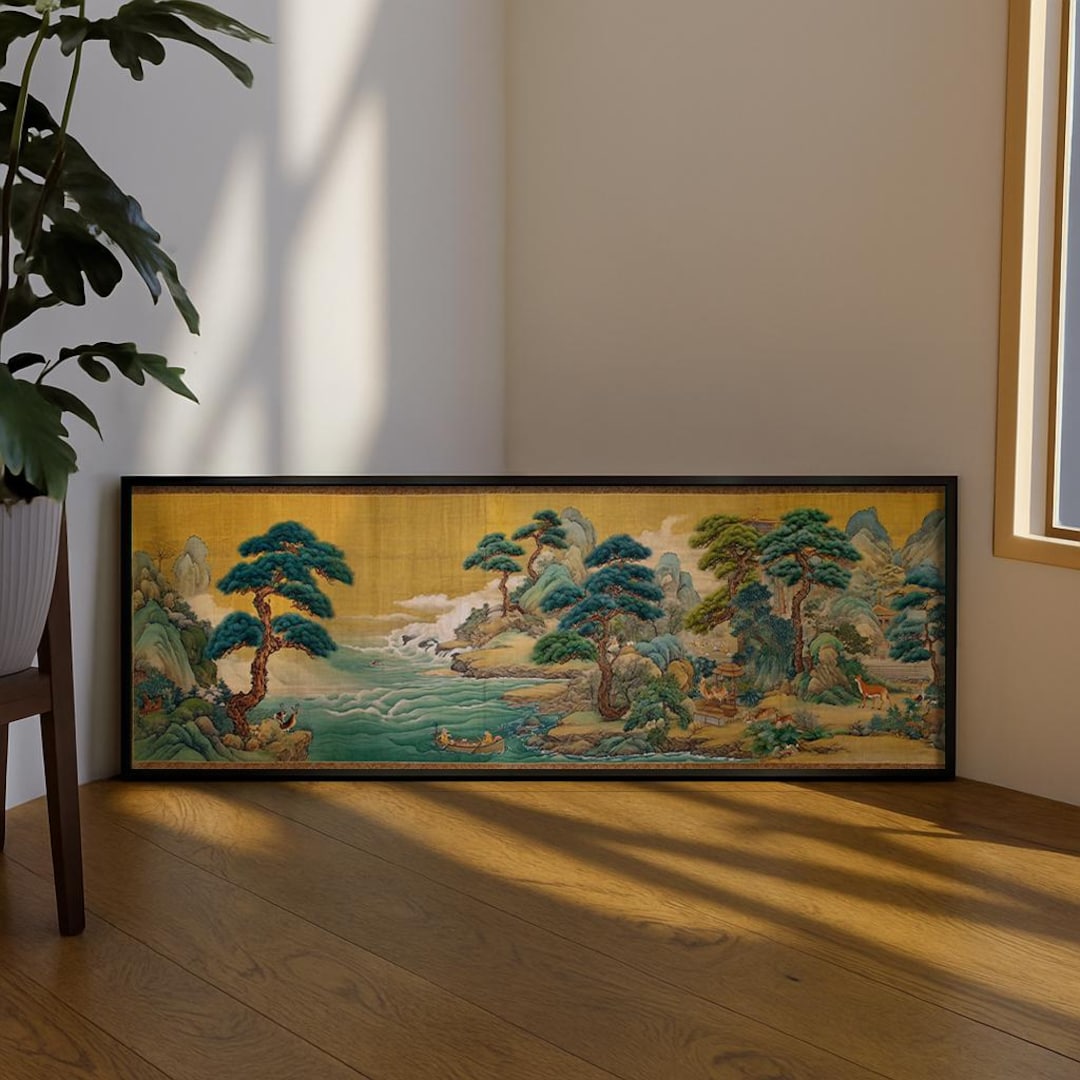 Korean Landscape Long Narrow Wall Art : Asian Nature Canvas - Etsy