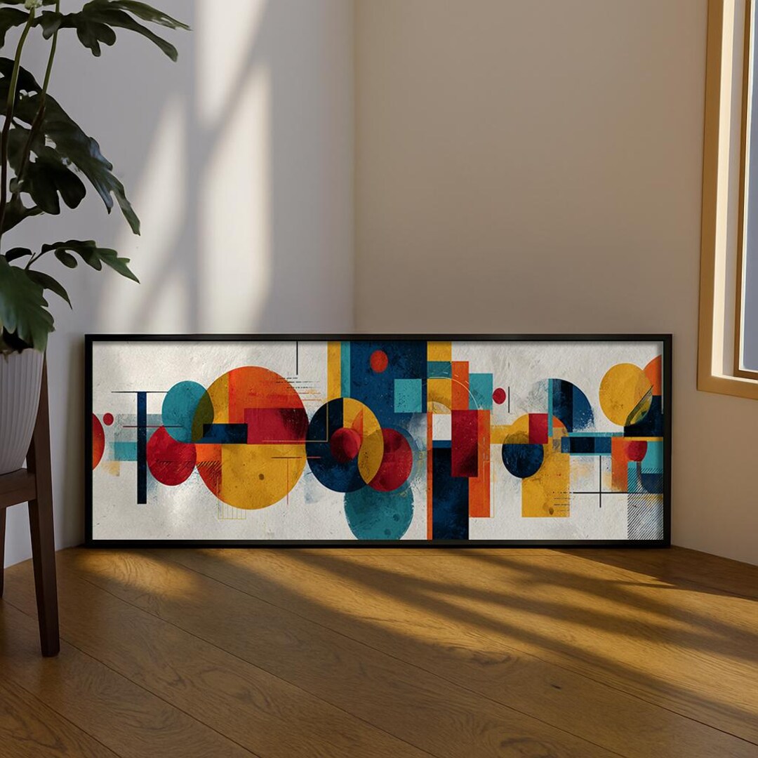 Midcentury Wall Art Framed : Horizontal Long Narrow Wall Decor - Etsy
