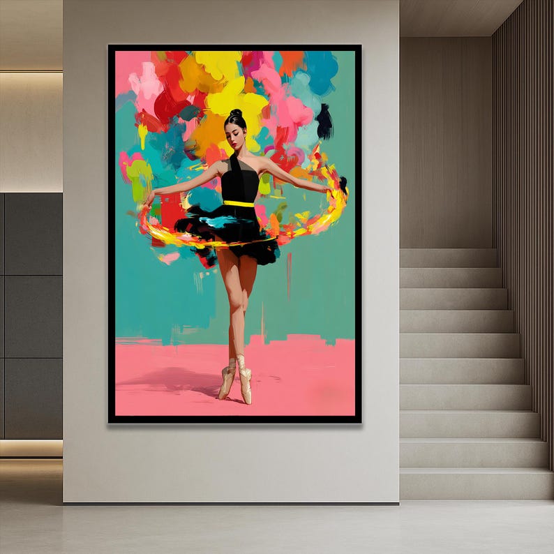 Ballerina Dance Wall Art: Abstract Motion Canvas - Etsy UK