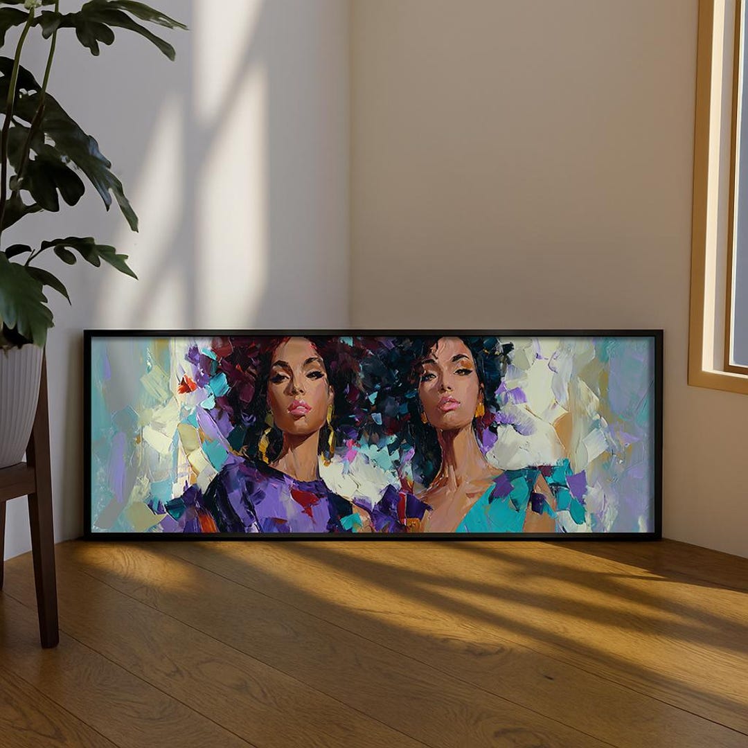 Long Narrow African Wall Art : Afrocentric Modern Portrait Art Print - Etsy