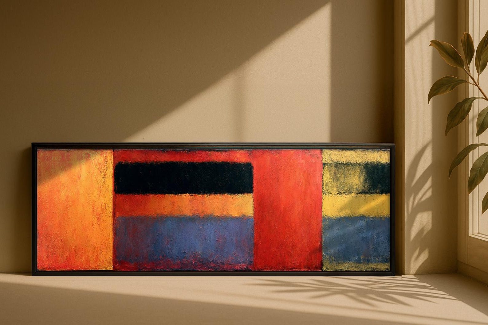 Mark Rothko Long Narrow Framed Wall Art : Large Horizontal Colorful ...