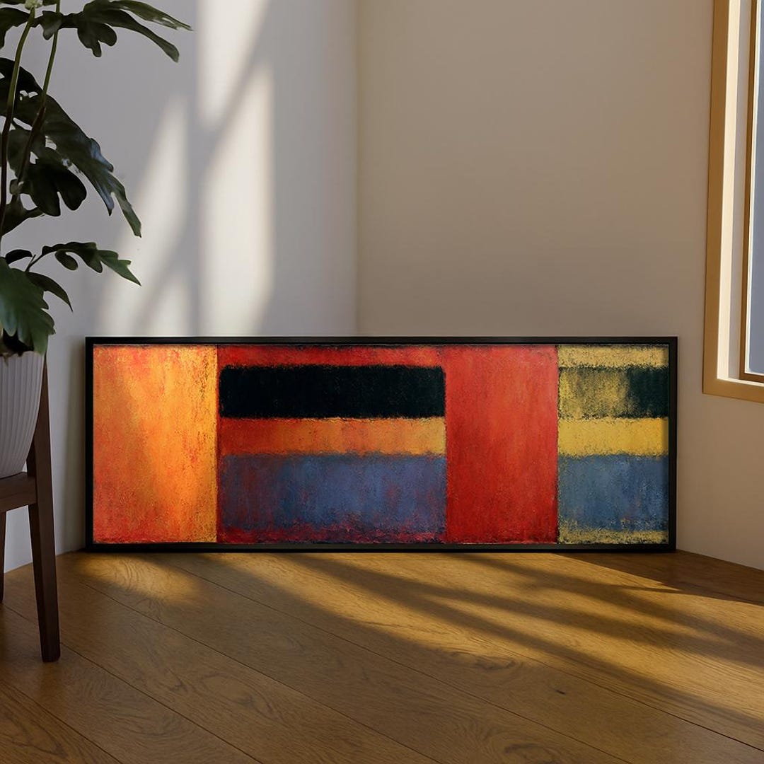 Mark Rothko Long Narrow Framed Wall Art : Large Horizontal Colorful ...