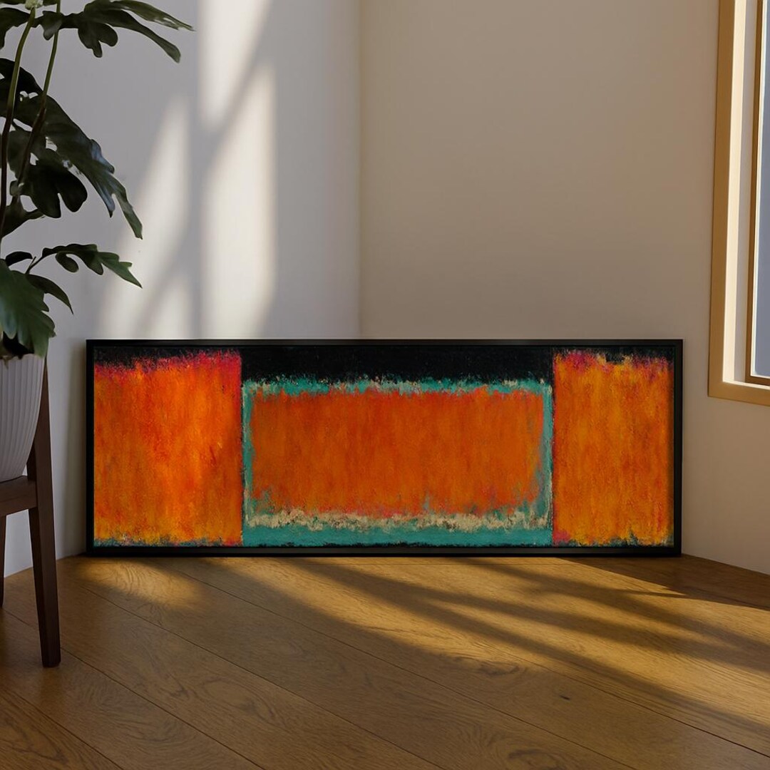 Long Narrow Horizontal Abstract Wall Art, Mark Rothko Inspired Painting ...