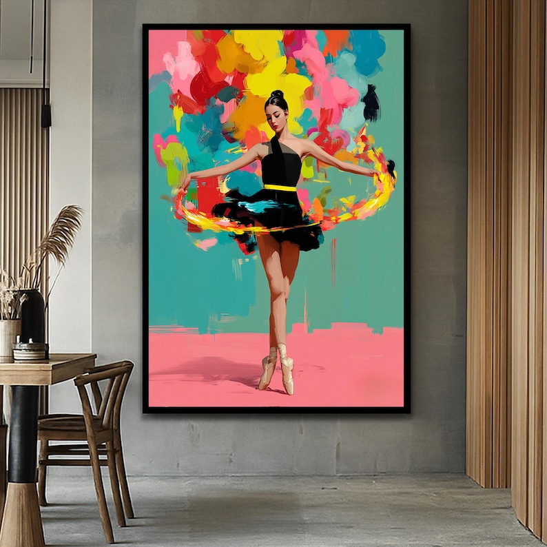 Ballerina Dance Wall Art: Abstract Motion Canvas - Etsy UK