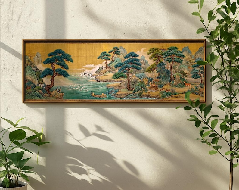 Korean Landscape Long Narrow Wall Art : Asian Nature Canvas - Etsy