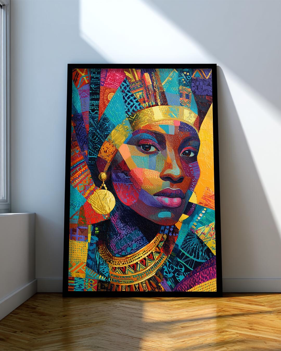 African Queen Portrait Canvas Wall Art : Cultural Modern Tribal Decor ...