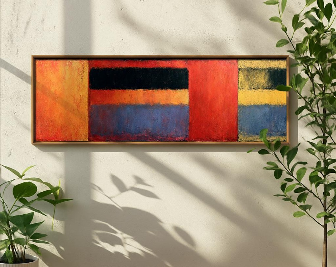 Mark Rothko Long Narrow Framed Wall Art : Large Horizontal Colorful ...