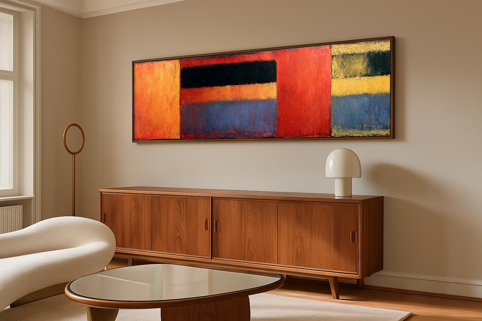 Mark Rothko Long Narrow Framed Wall Art : Large Horizontal Colorful ...
