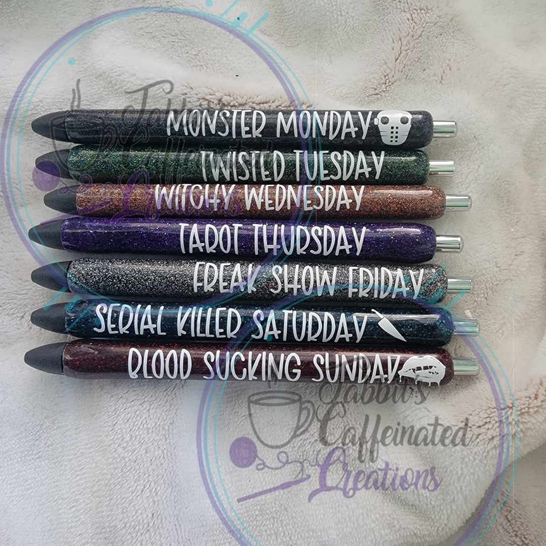 Spooky/ Halloween Days of the Week Pens - Etsy