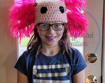 Axolotl Bucket Hat | Handmade Crochet - Etsy