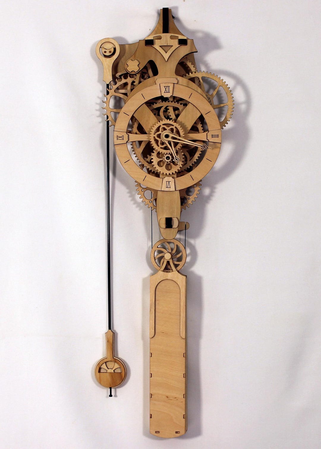 Hardwood Mechanical Counterweight and Pendulum Clock Kit (david) - Etsy
