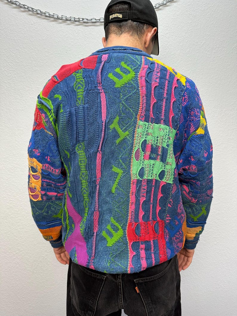 Vintage COOGI Multicolor Knitted Sweater Archival Colorful Size S Rare ...