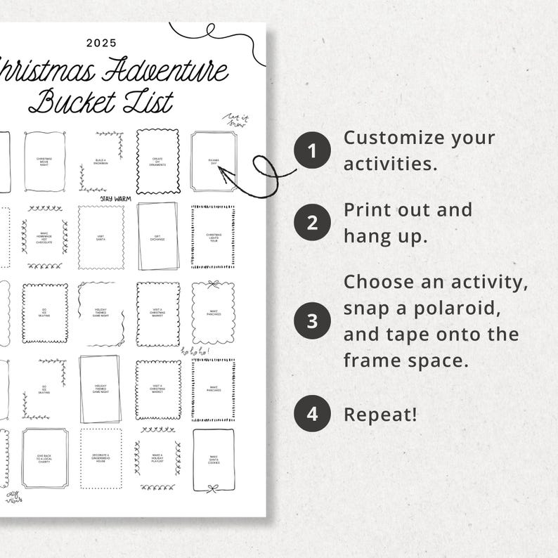 Editable Family Activity Advent Calendar Christmas Countdown Bucket ...