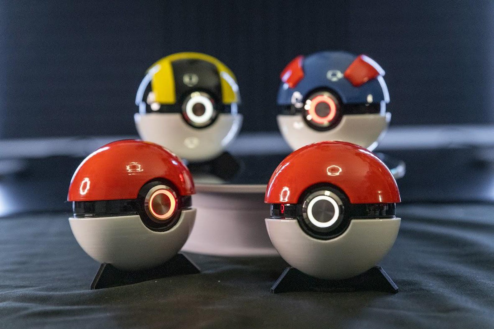 Handmade LED Pokéball WITH Pokemon Cards – 3D Printed, Display Stand ...