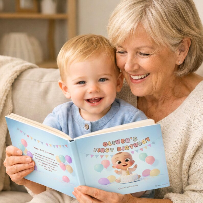 Personalized Sentimental First Birthday Book Gift, 1 Year Old Baby Boy ...