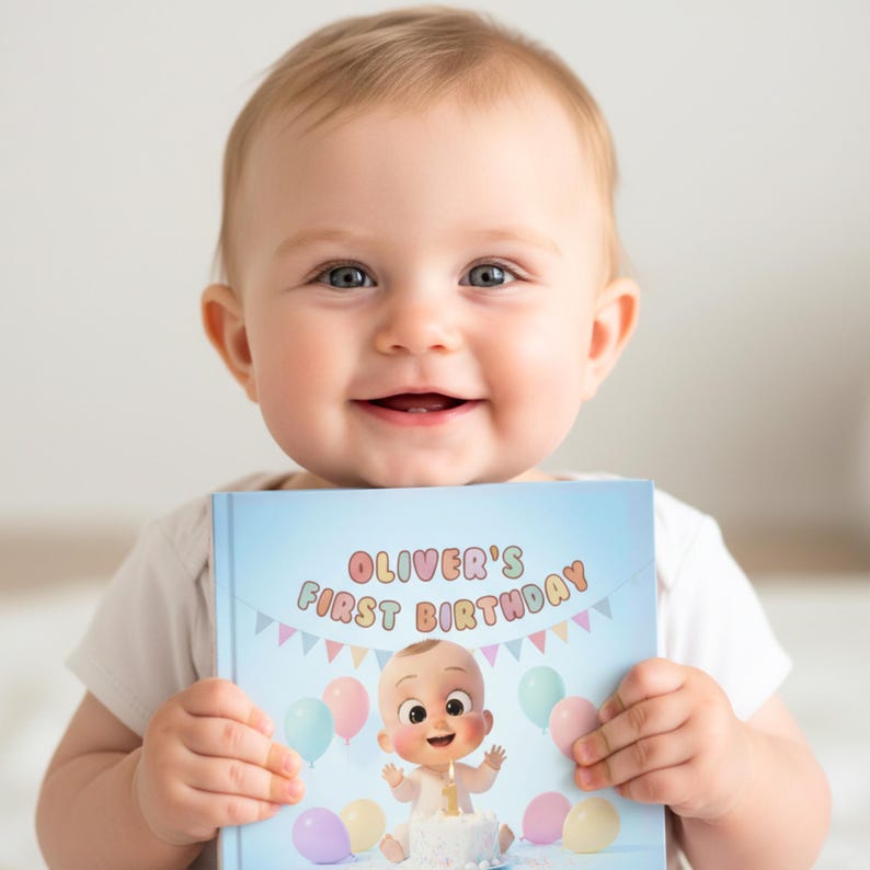Personalized Sentimental First Birthday Book Gift, 1 Year Old Baby Boy ...