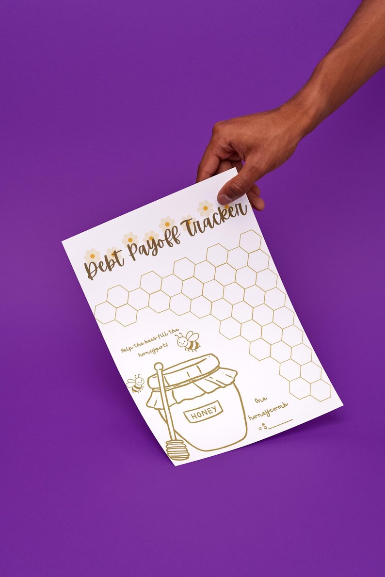 Bee Debt Payoff Tracker | Printable Honeycomb Chart (digital Download ...