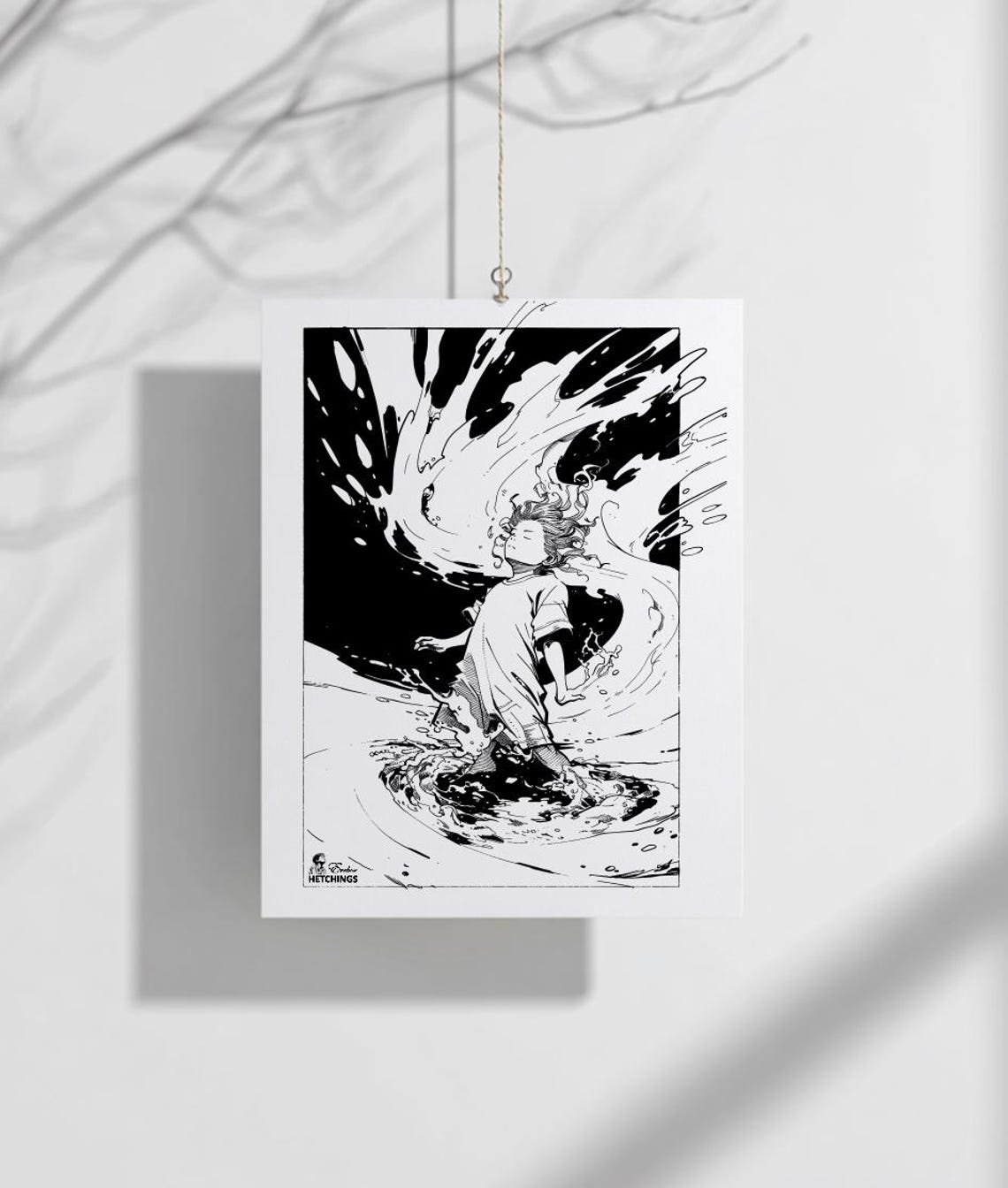 Sea Spirit Ink Print | Black & White Ocean Illustration | Minimalist ...