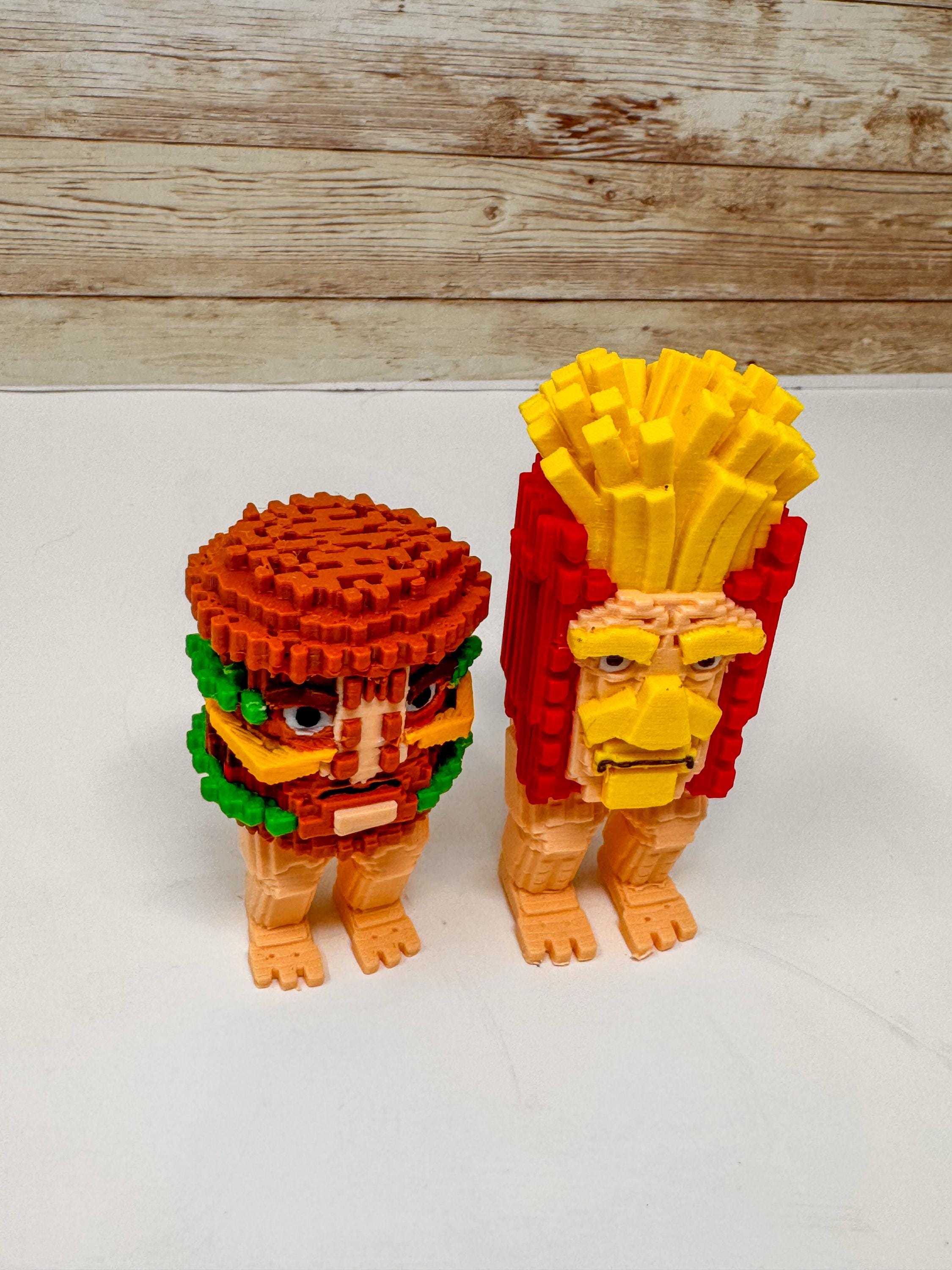 Burguro & Fryuro Brainrot Figurine Set – 3D Printed Fidget Desktop ...