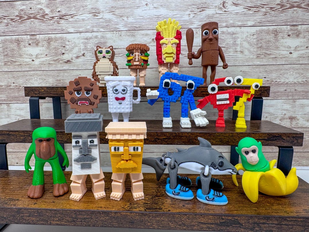 Brainrot 13 Character Figurine Set - 3D Printed 2" Mini Fidget ...