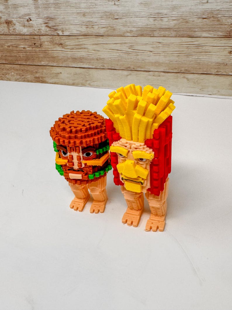 Burguro & Fryuro Brainrot Figurine Set – 3D Printed Fidget Desktop ...