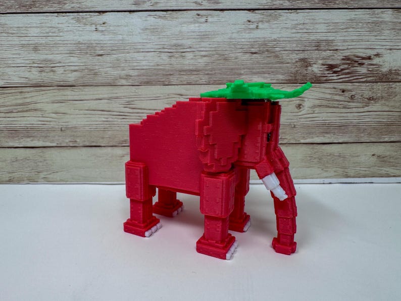 Strawberry Elephant Brainrot Figurine – 3D Printed Fidget Desktop Buddy ...