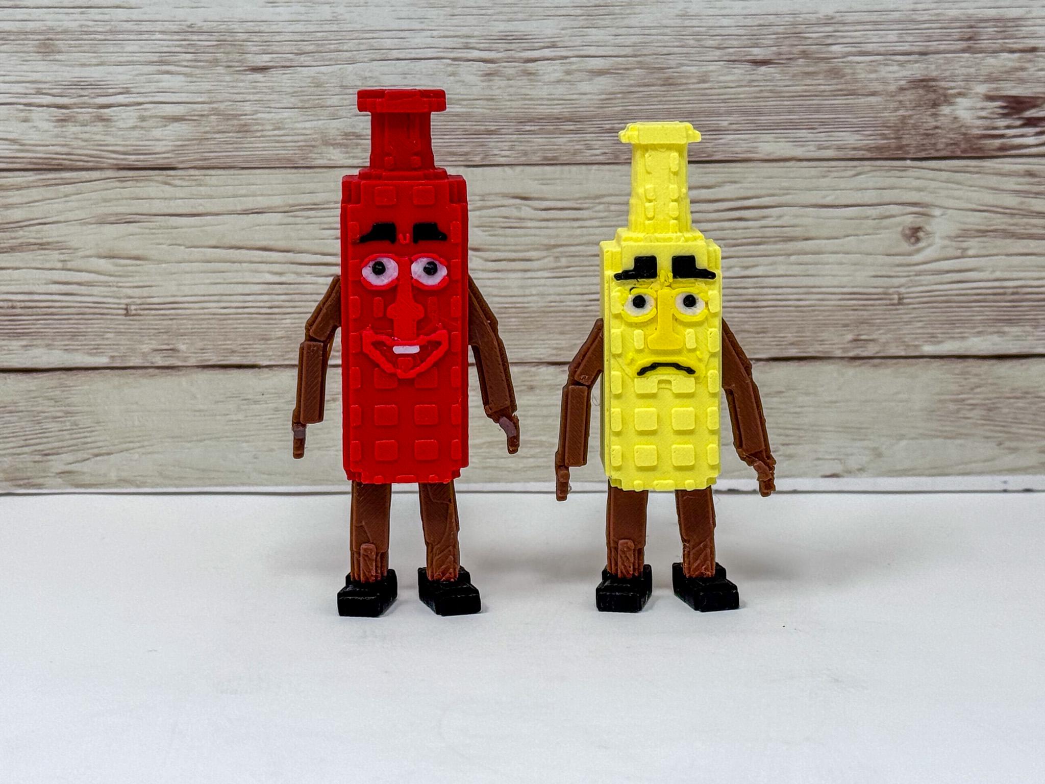 Ketchuro & Musturo Brainrot Figurine Set | 3D Printed Funny Ketchup ...