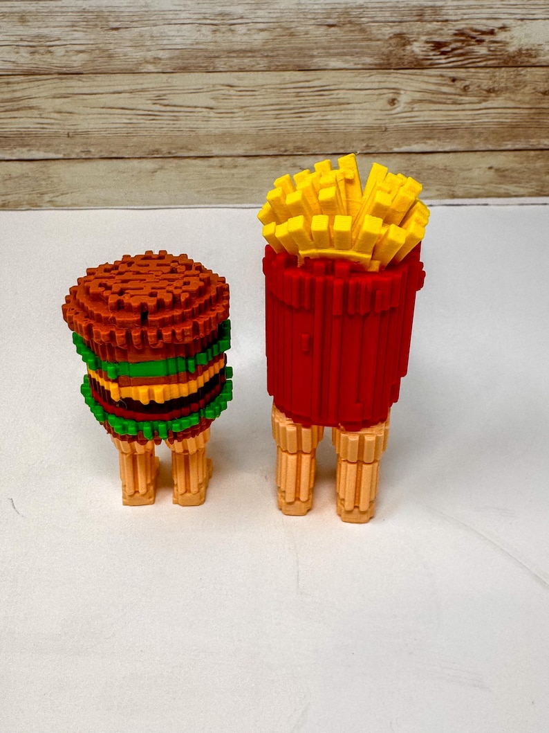 Burguro & Fryuro Brainrot Figurine Set – 3D Printed Fidget Desktop ...