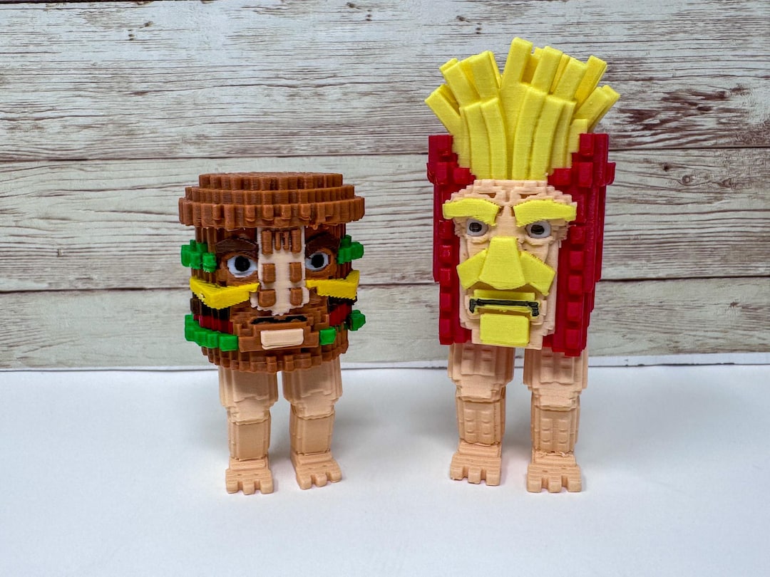 Burguro & Fryuro Brainrot Figurine Set – 3D Printed Fidget Desktop ...