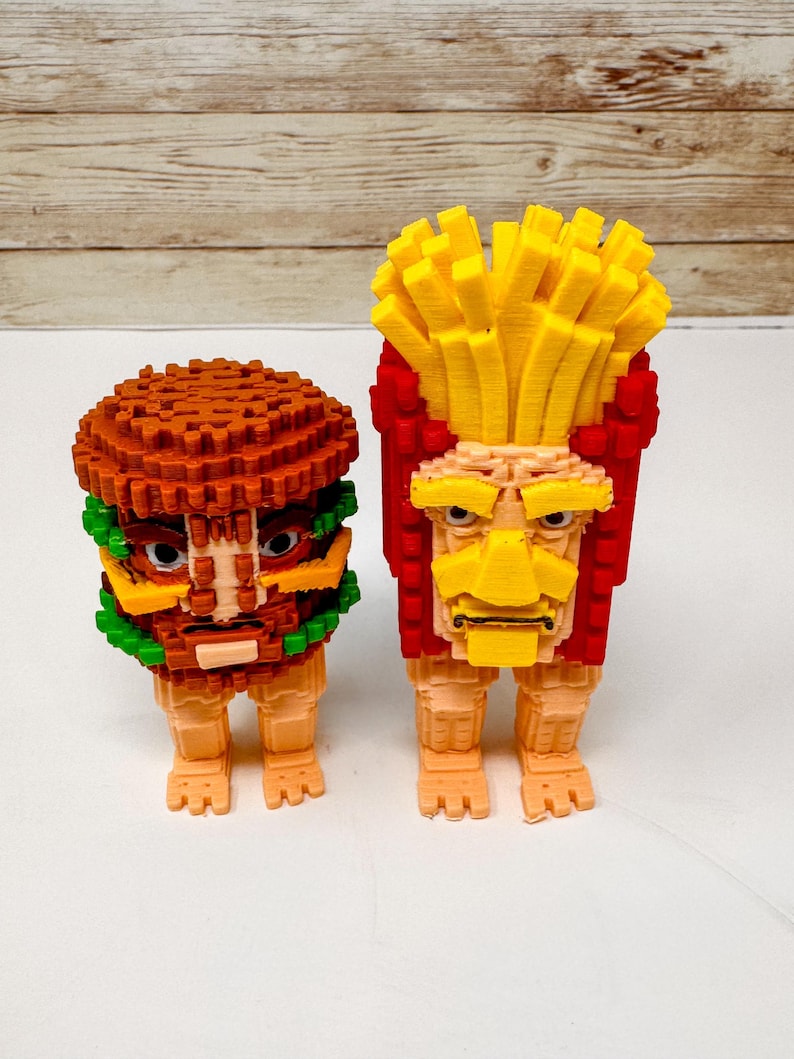 Burguro & Fryuro Brainrot Figurine Set – 3D Printed Fidget Desktop ...
