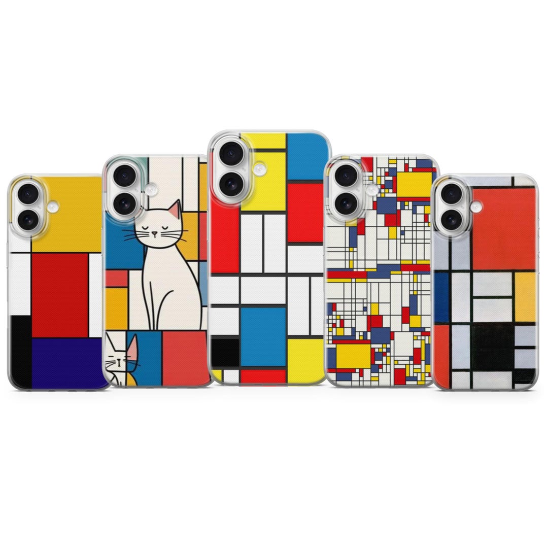 Piet Mondrian Art Phone Case for iPhone 17 Pro Max, 16e, 15, 14, 12 ...