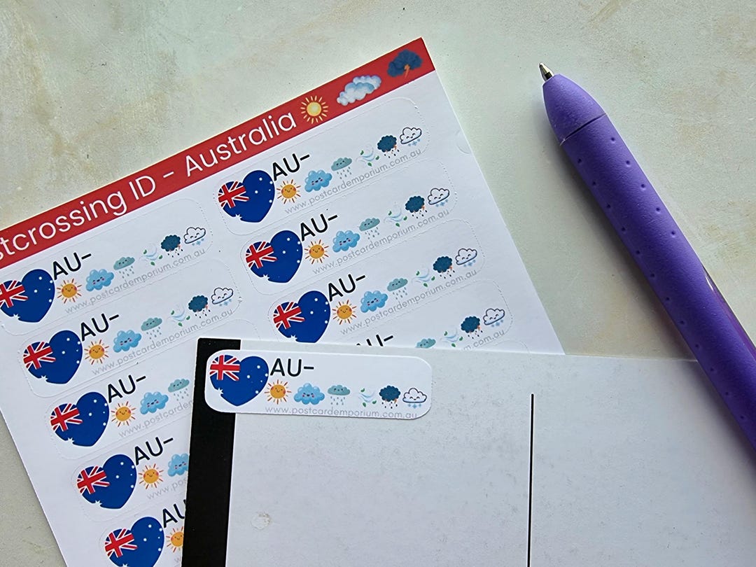 Postcrossing ID Stickers With Weather - Au, Ch, De,fi,gb, Nl, Ru, Tw ...