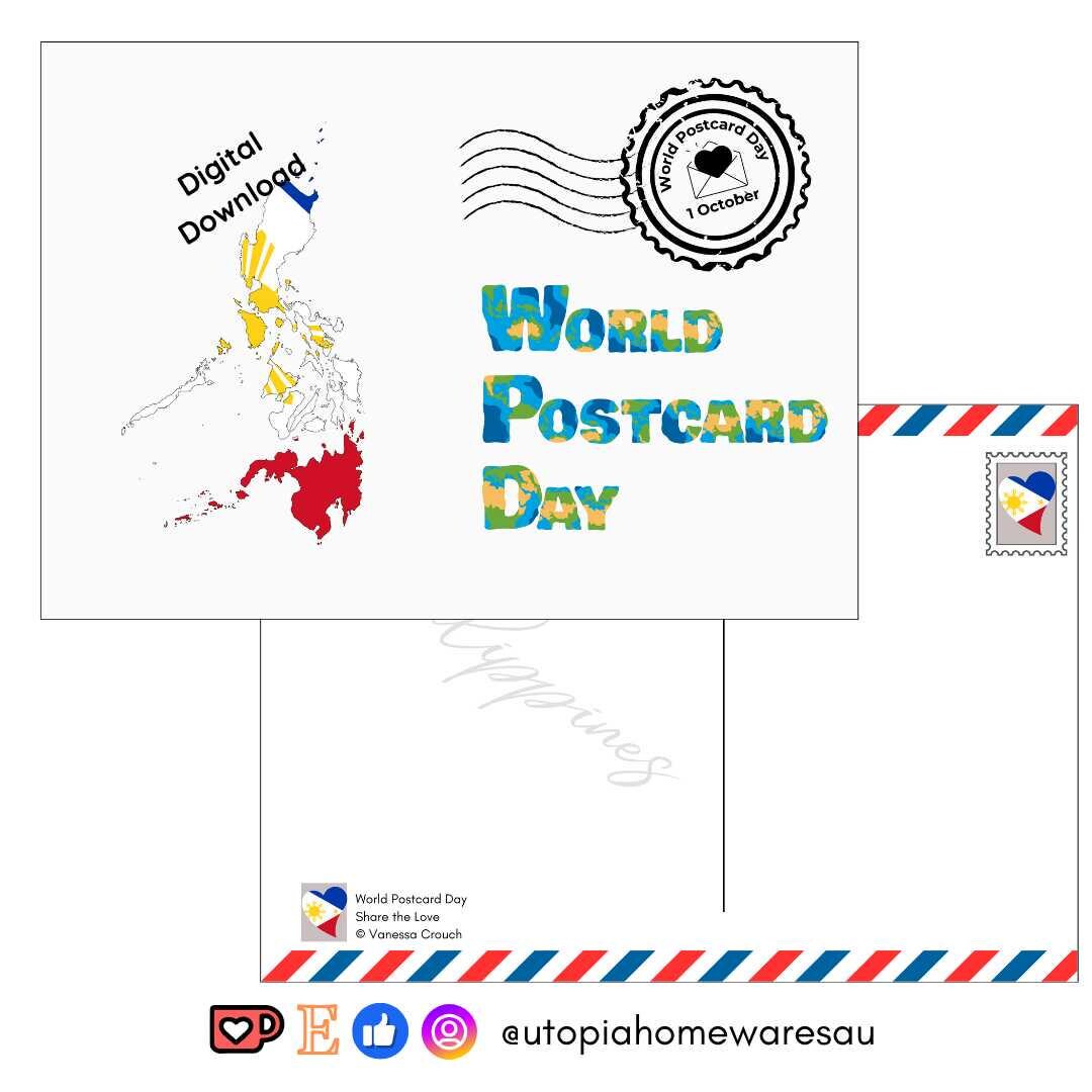 Philippines - World Postcard Day - Digital Download - Etsy