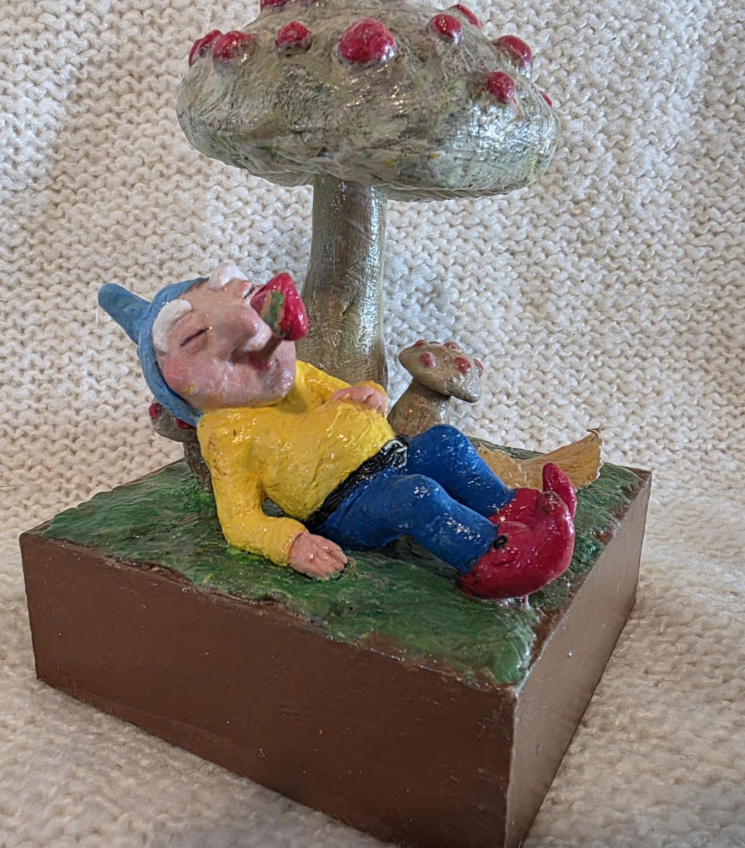 Gnome Napping Under a Mushroom - Etsy