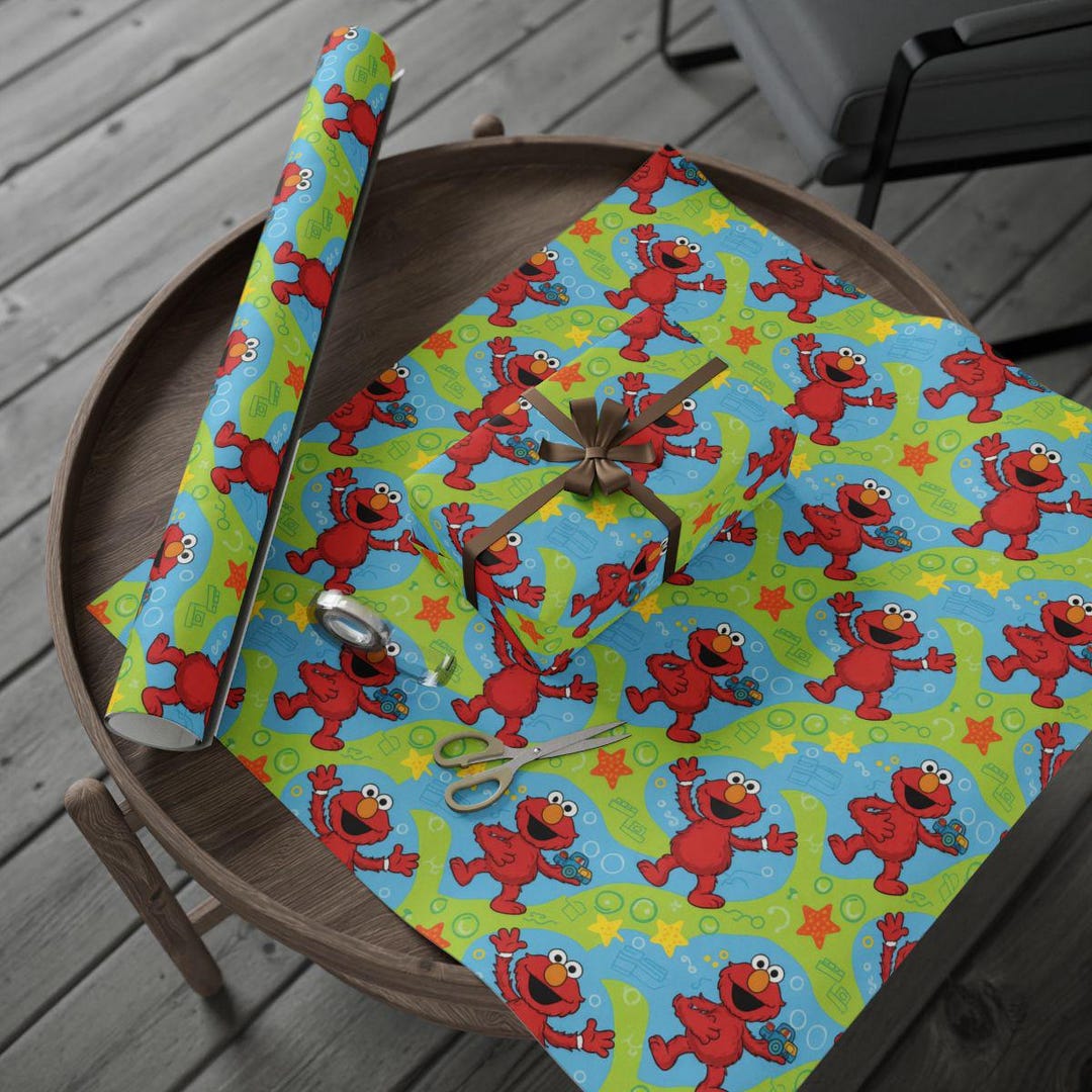 Elmo Wrapping Paper, Sesame Street Starry Pattern - Etsy