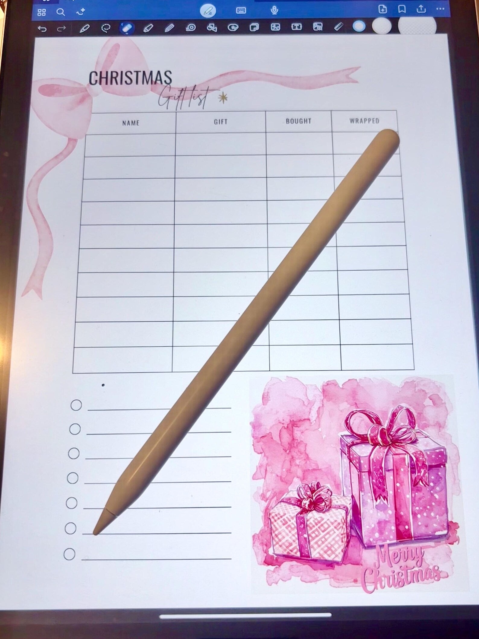Christmas Gift List - Etsy